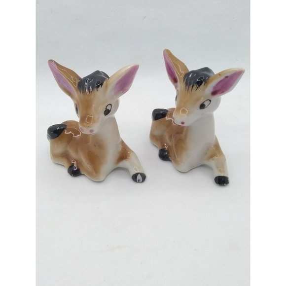 japan | Accents | A Pair Of Vintage Japan Made Painted Porcelain Donkey ...